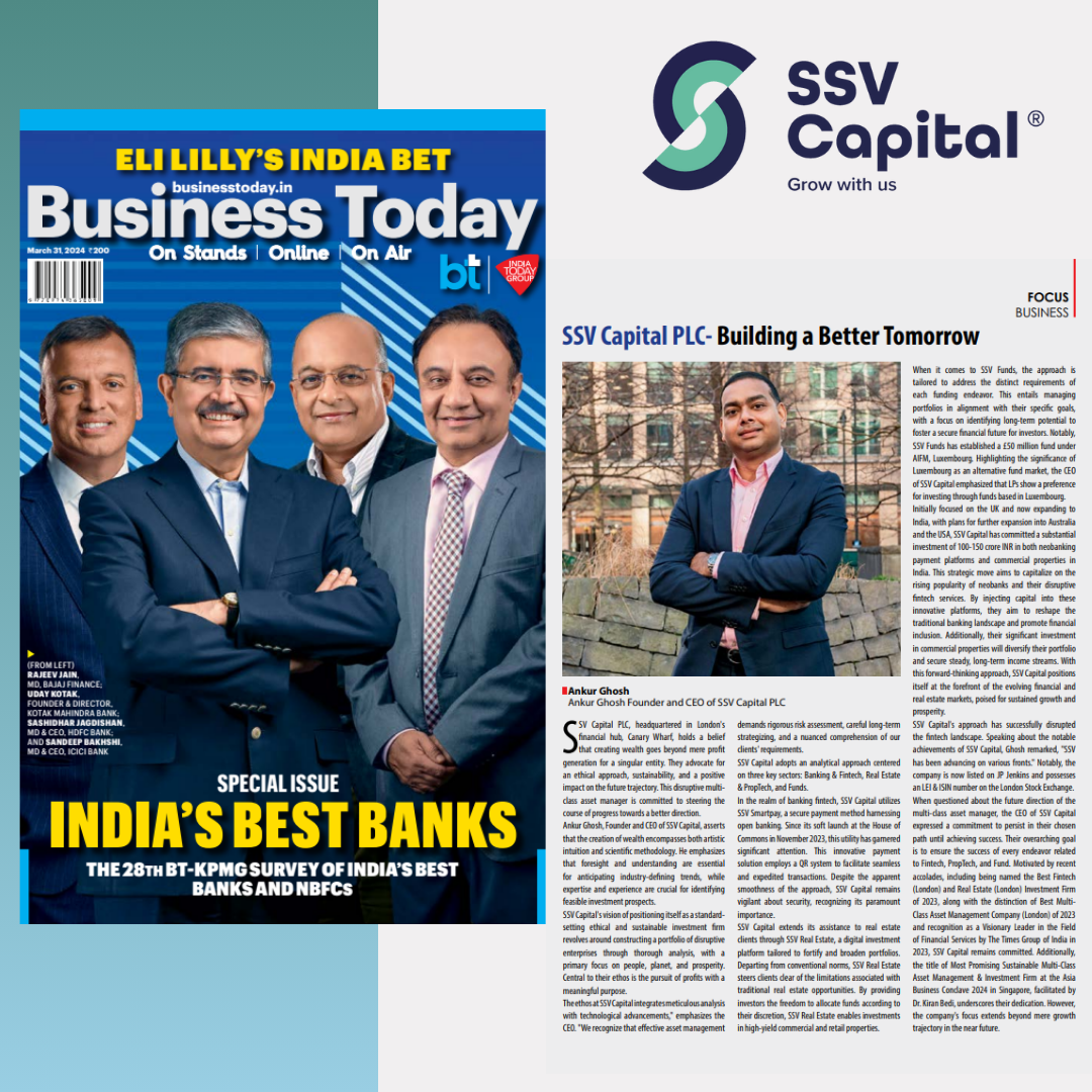 Business Today magazine - SSV Capital
